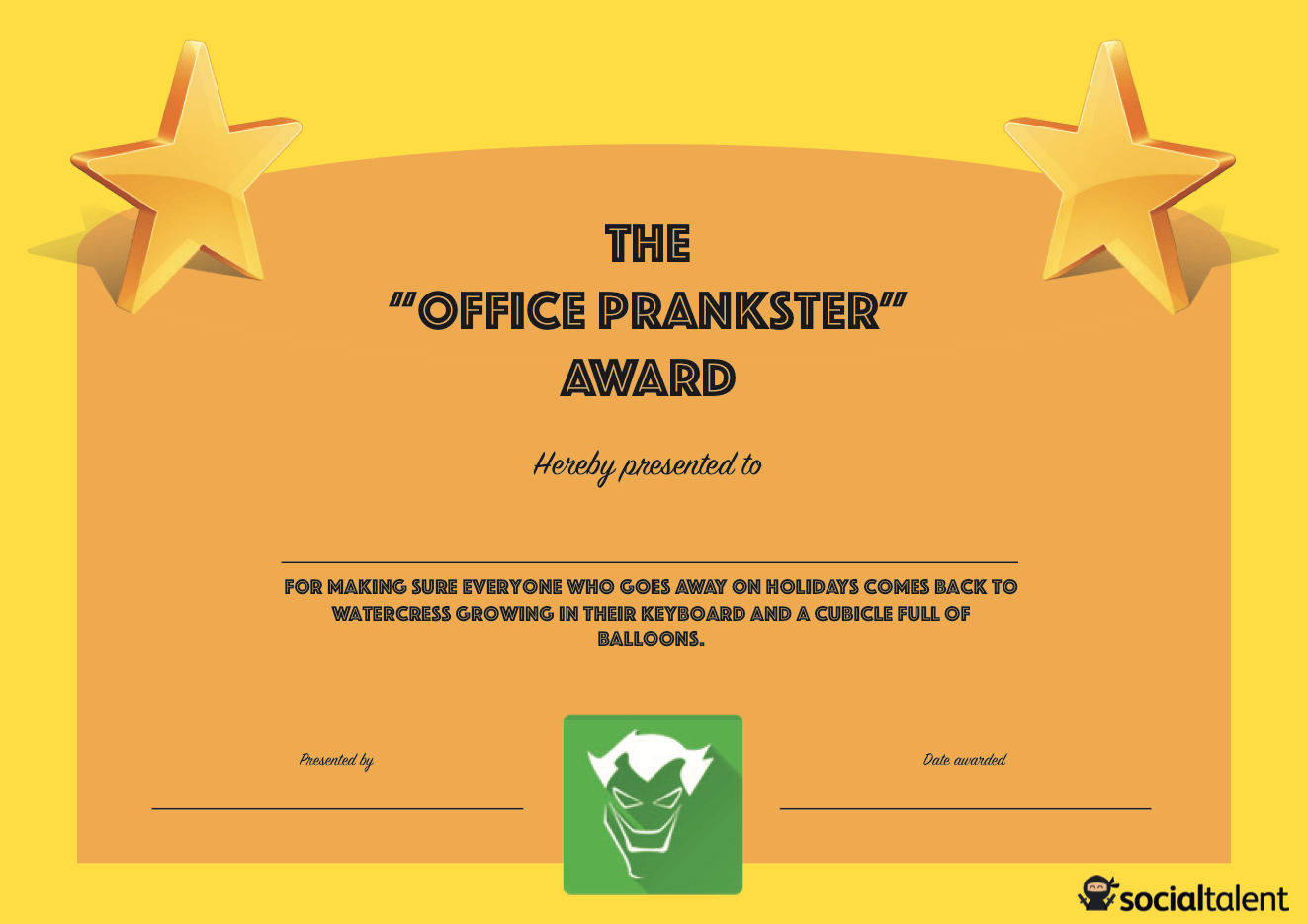 20 Hilarious Office Awards To Embarrass Your Colleagues SocialTalent